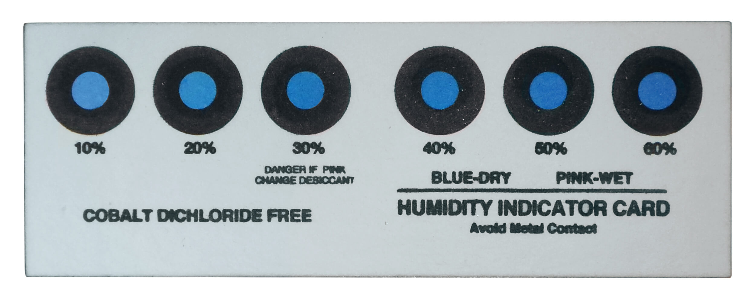 Humidity indicator card: Humidity Indicator Card 10 - 20 -30 - 40 %